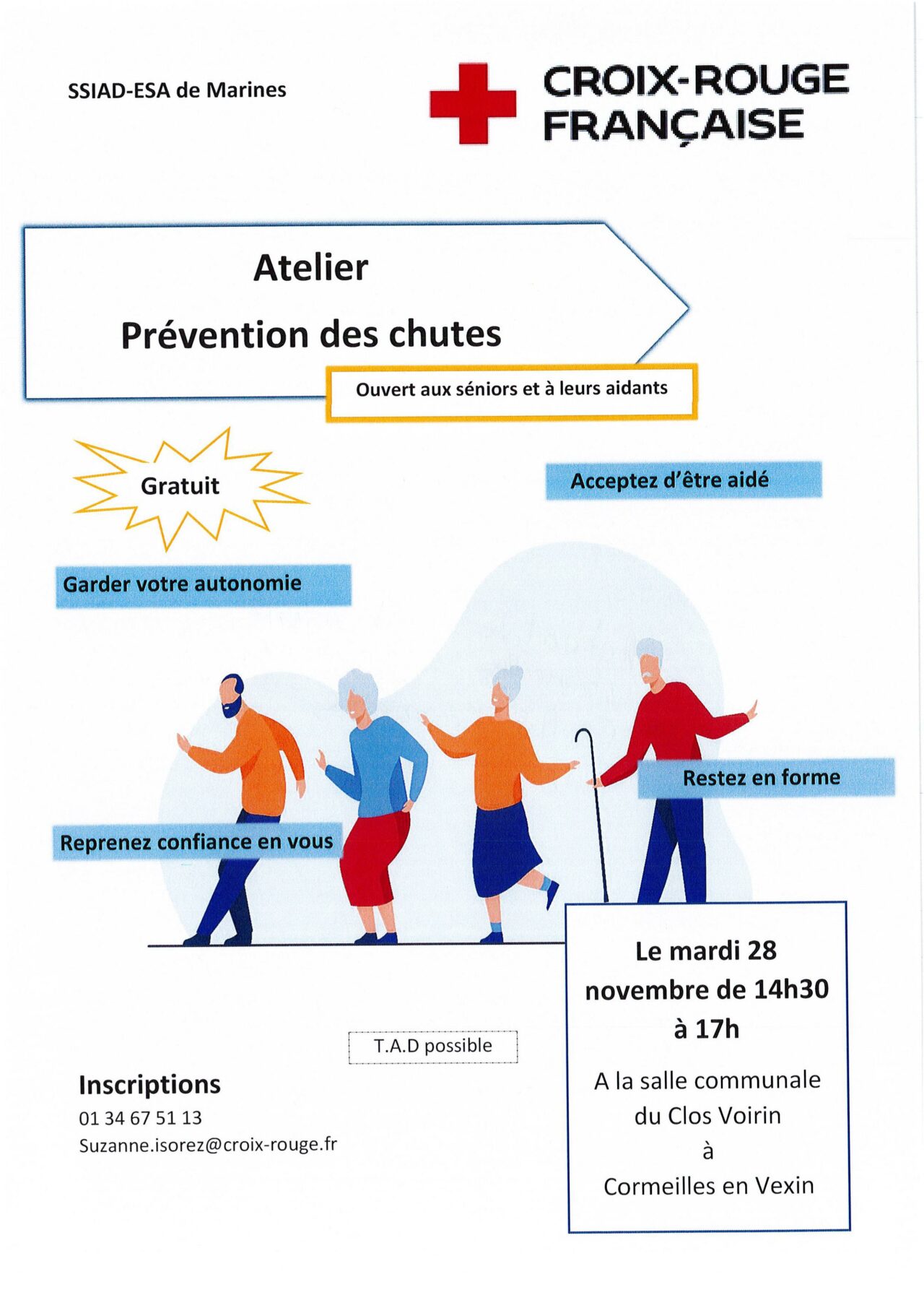 ATELIER GRATUIT PREVENTION DES CHUTES | Cormeilles en Vexin