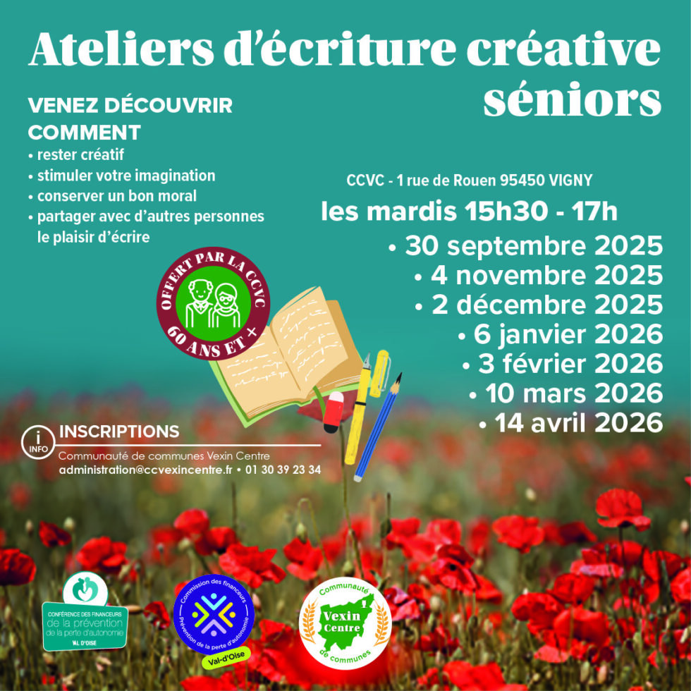 ATELIERS D’ECRITURE CREATIVE SENIORS | Cormeilles en Vexin